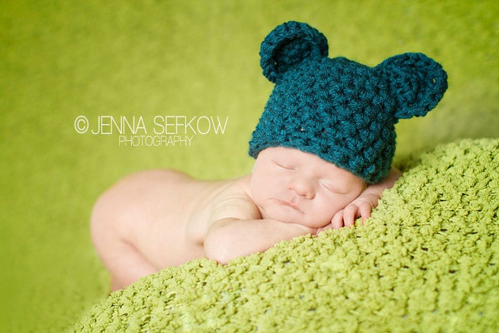 Newborn Teddy Bear Hat in Teal Blue - Etsy