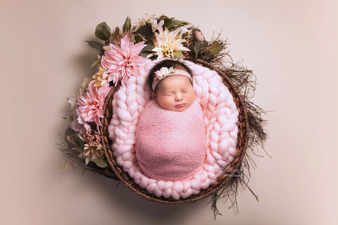 Pink Stretch Knit Wrap Newborn Baby Photography Prop - Etsy