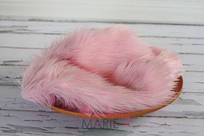 Soft Pink Mongolian Faux Fur Nest Photography Prop Rug Newborn - Etsy