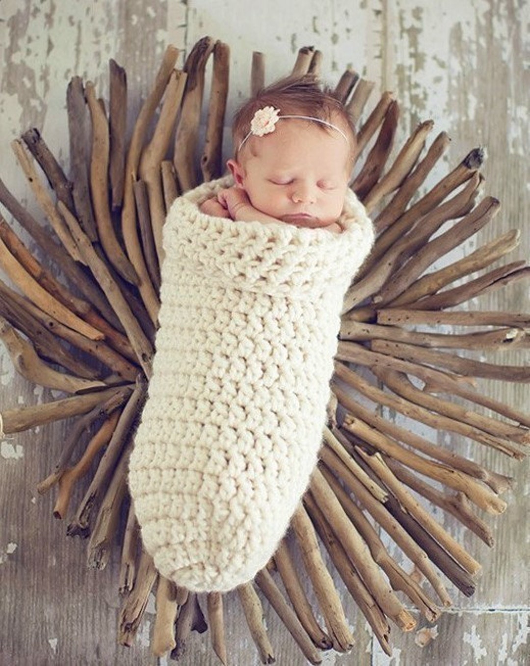 Chunky Newborn Cocoon in Creamy White - Etsy