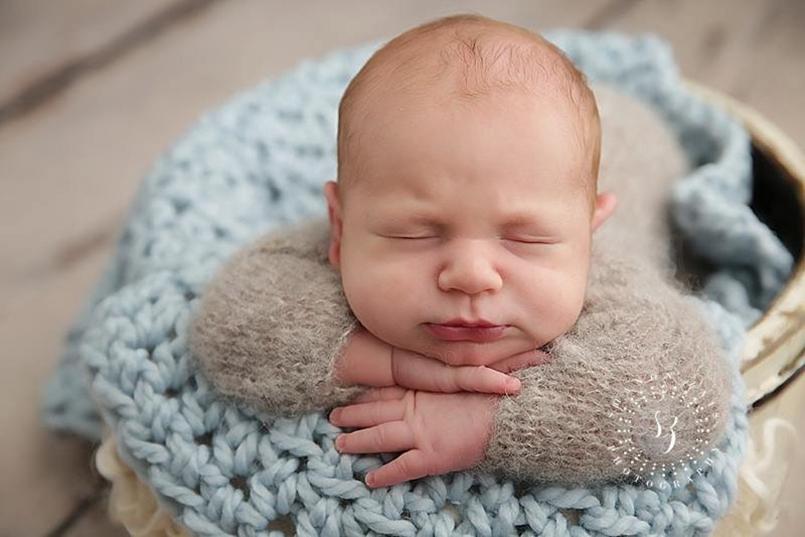 Chunky Glacier Blue Baby Blanket Newborn Photography Prop - Etsy