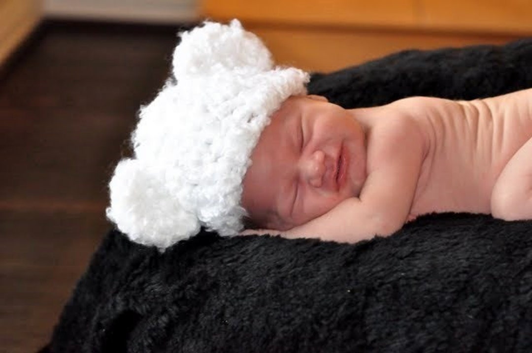 Little Mister Teddy Bear Hat in White Clouds - Etsy