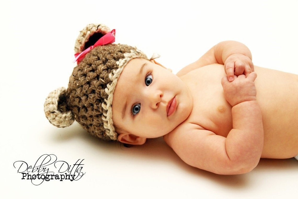 Little Miss Baby Bear Newborn Teddy Hat in Brown - Etsy
