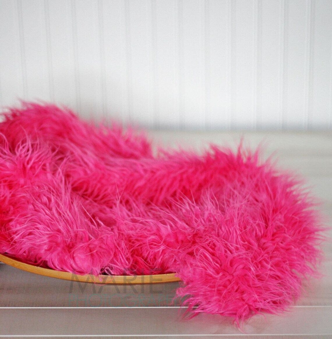Hot Pink Mongolian Faux Fur Rug Nest Photography Photo Prop | Etsy