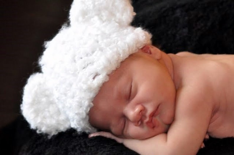 Little Mister Teddy Bear Hat in White Clouds - Etsy