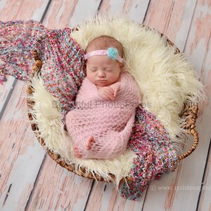 Pearl Pink Mohair Knit Baby Wrap Newborn Photography - Etsy