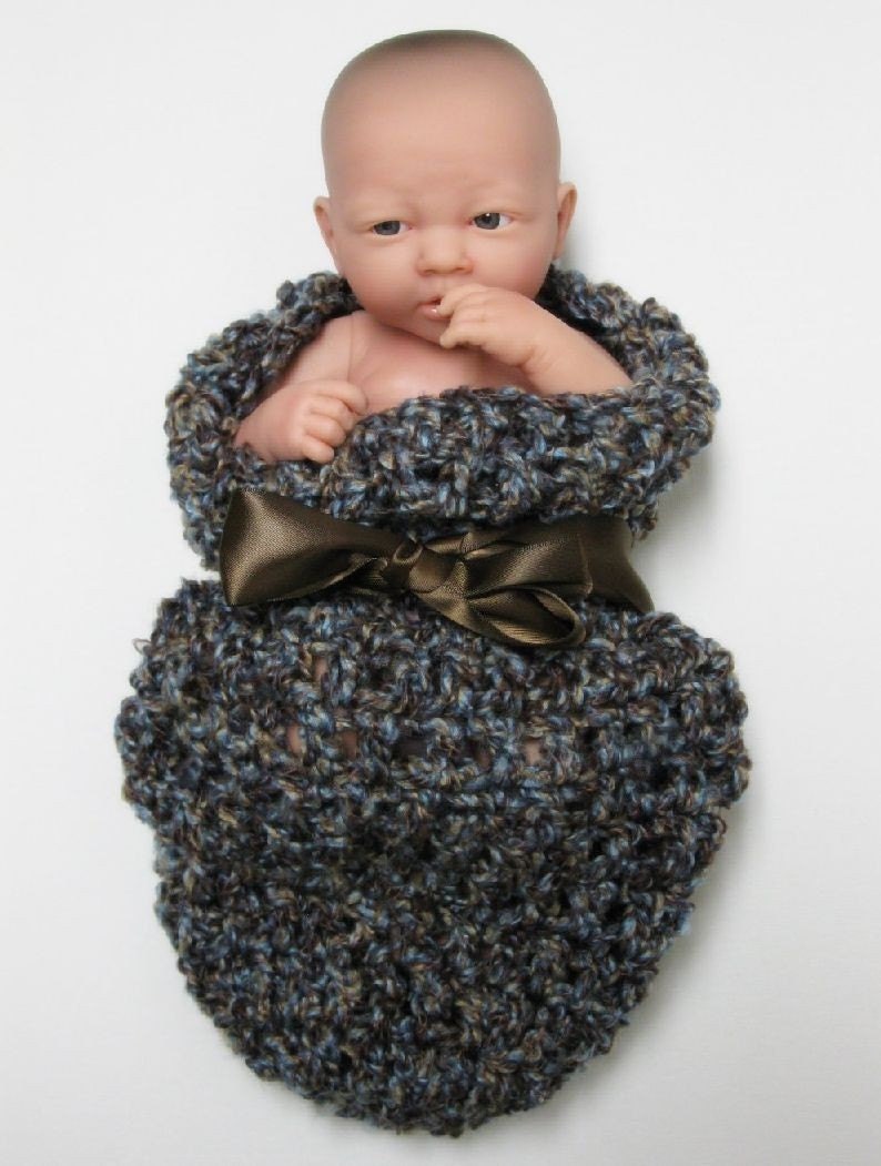 Chunky Newborn Cocoon in Browns Blues - Etsy