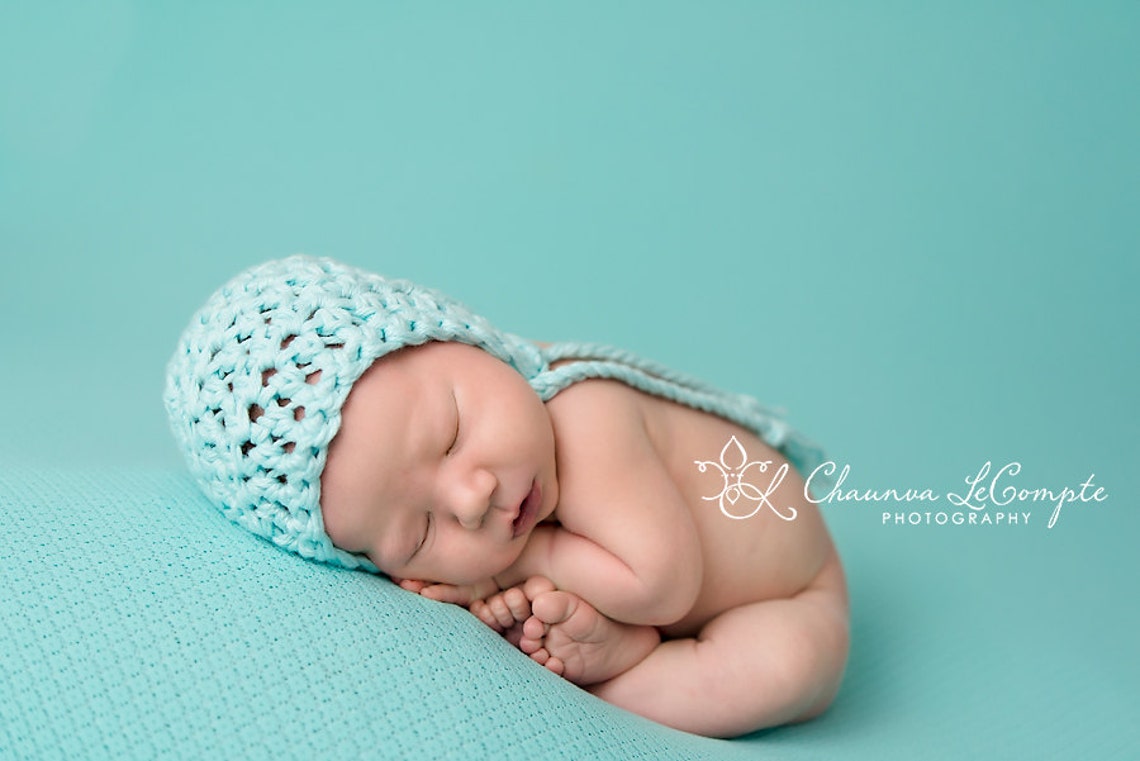 Simply Cotton Newborn Baby Bonnet Hat Light Blue - Etsy