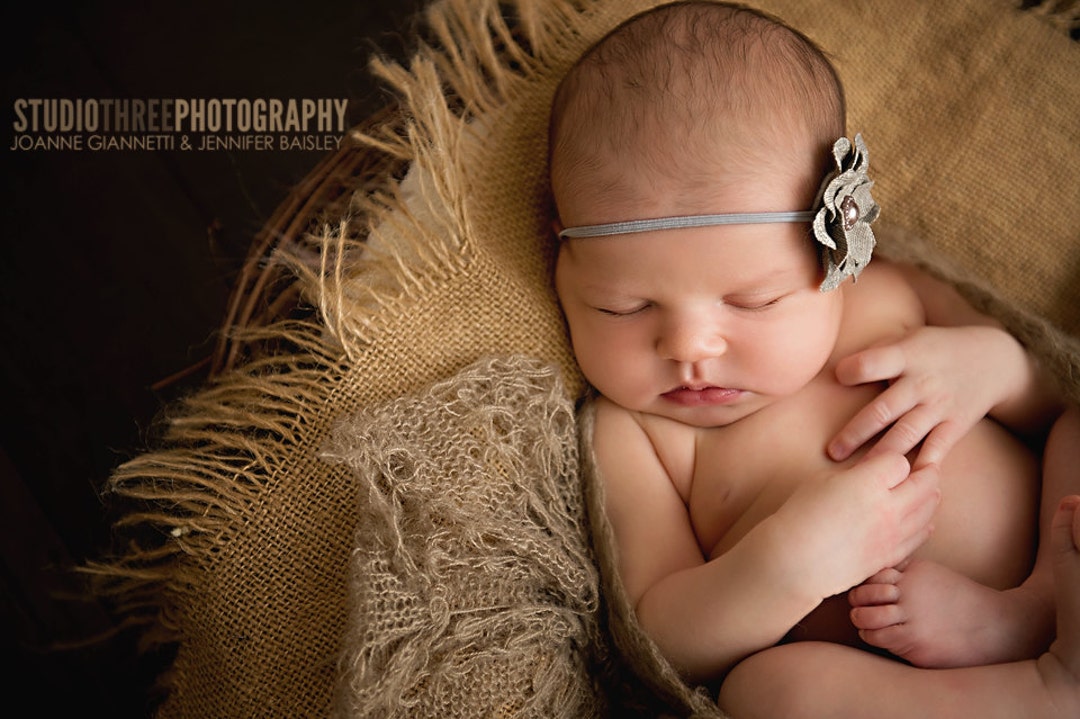 Tan Burlap Layering Blanket: Newborn Photography Prop - Etsy