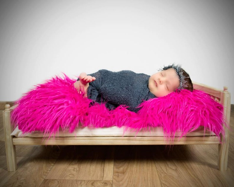 Hot Pink Mongolian Faux Fur Nest Photography Prop Rug Newborn - Etsy