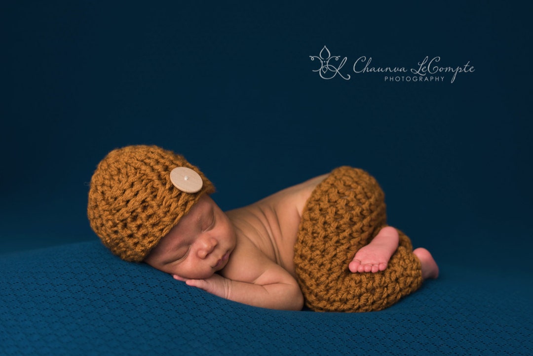 Butternut Basket Weave Pants Hat Set Newborn Photography - Etsy