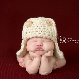 AVIATOR Bomber Hat Newborn Baby Photography Prop Cream - Etsy