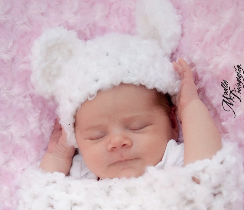 Puffy Cloud Newborn Cocoon Teddy Bear Hat Set - Etsy