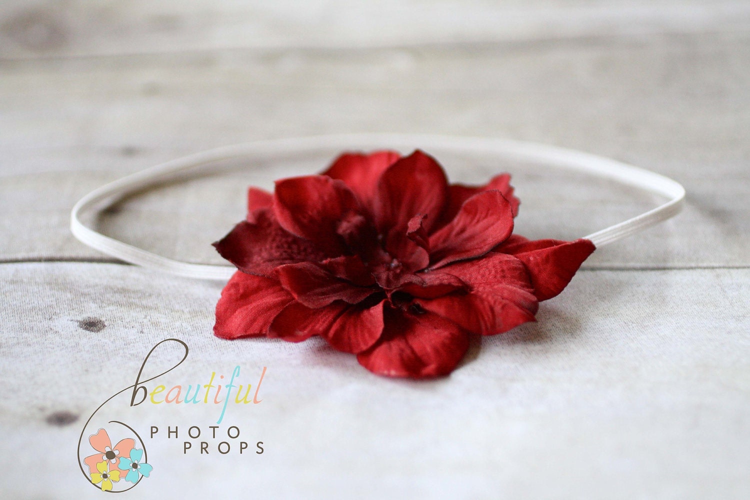 Red Vintage Inspired Flower Headband | Etsy