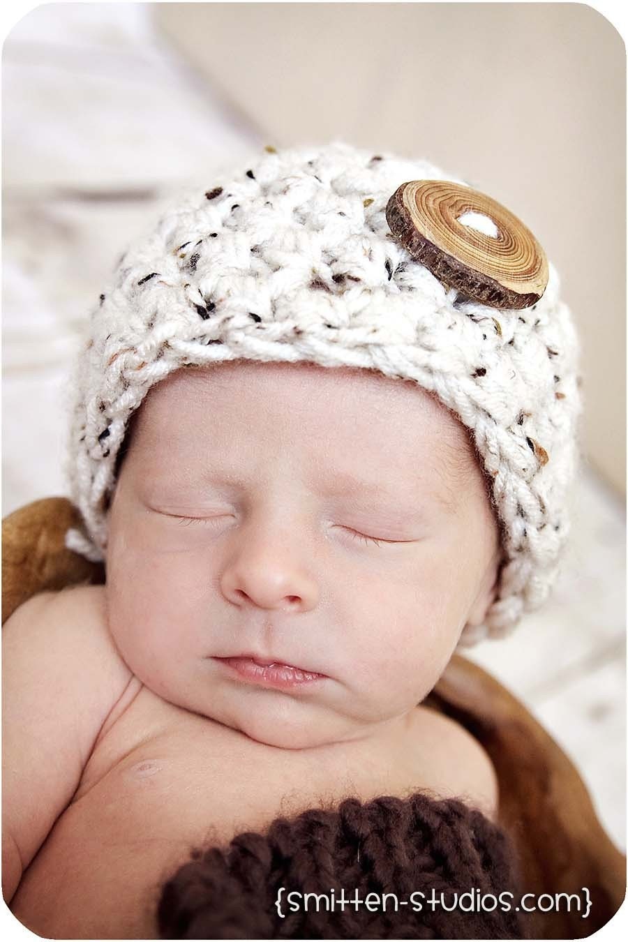 Newborn Baby Beanie Hat in Oatmeal Beige - Etsy