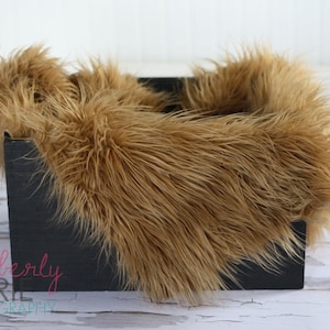 Caramel Brown Mongolian Faux Fur Rug Nest Photography Photo Prop 27x20 ...