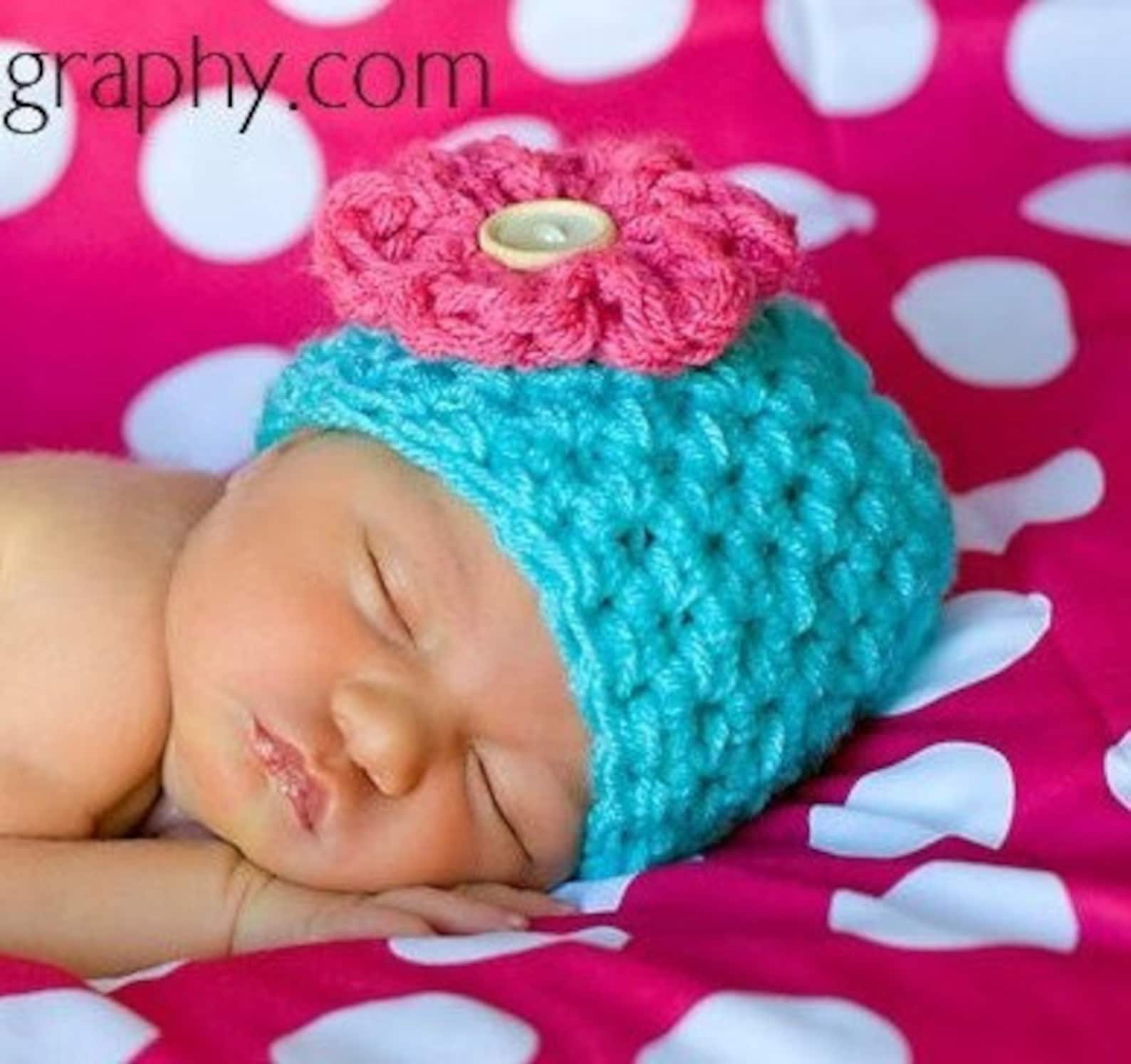 Aqua Pink Little Miss Newborn Baby Beanie Hat - Etsy