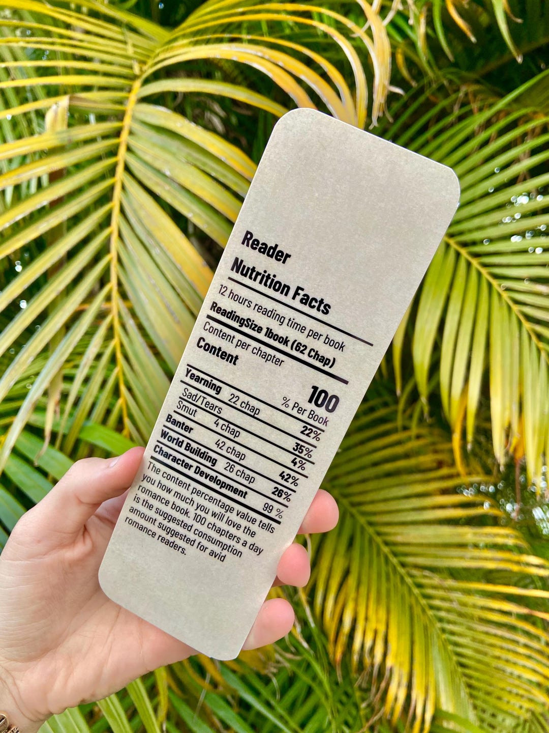 Hand Drawn Reader Nutrition Label Bookmark / Laminated / Sturdy / Book ...