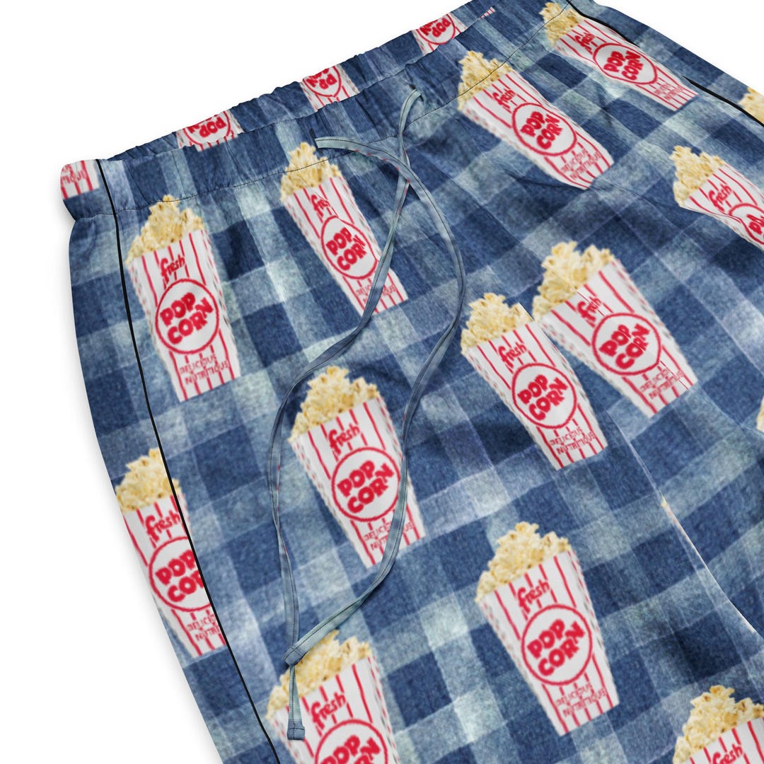 Denim Print PJ Pants: Popcorn Loungewear Bottoms - Etsy