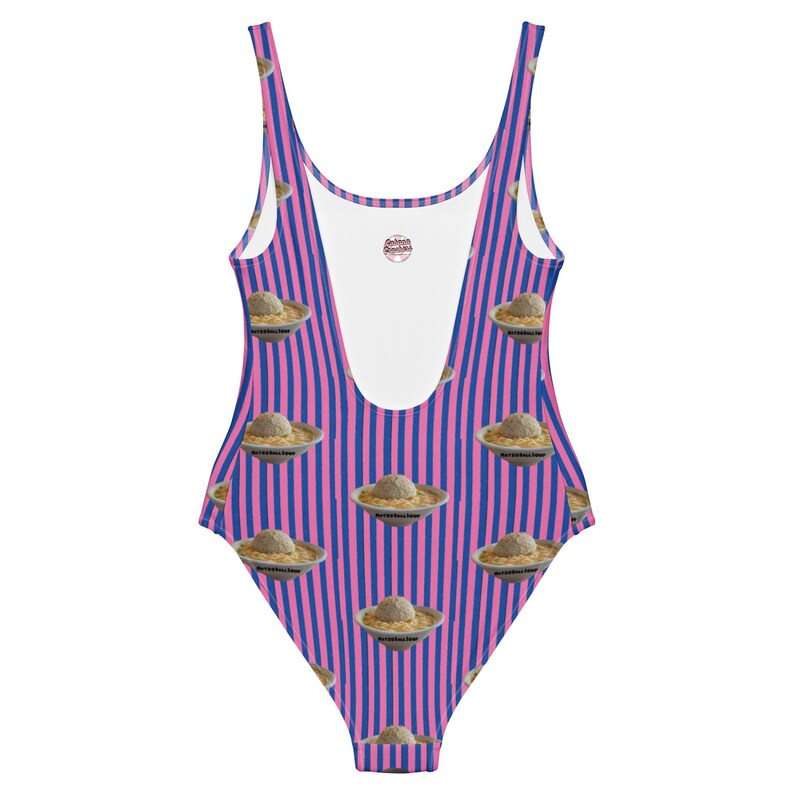 Matzo Ball Soup One-piece Swimsuit – Striped Food Print Bathing Suit ...