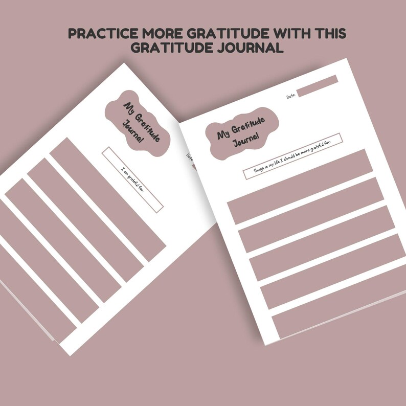 Minimalist Printable Gratitude Journal| PDF | A4, A5, Letter, Half ...