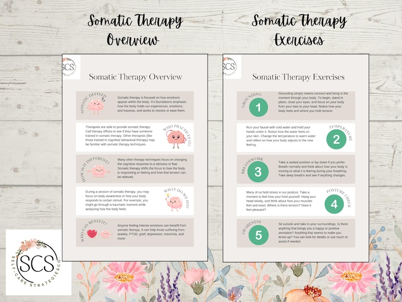 2 Page Somatic Exercises, Somatic Therapy, Digital Download, Somatic ...
