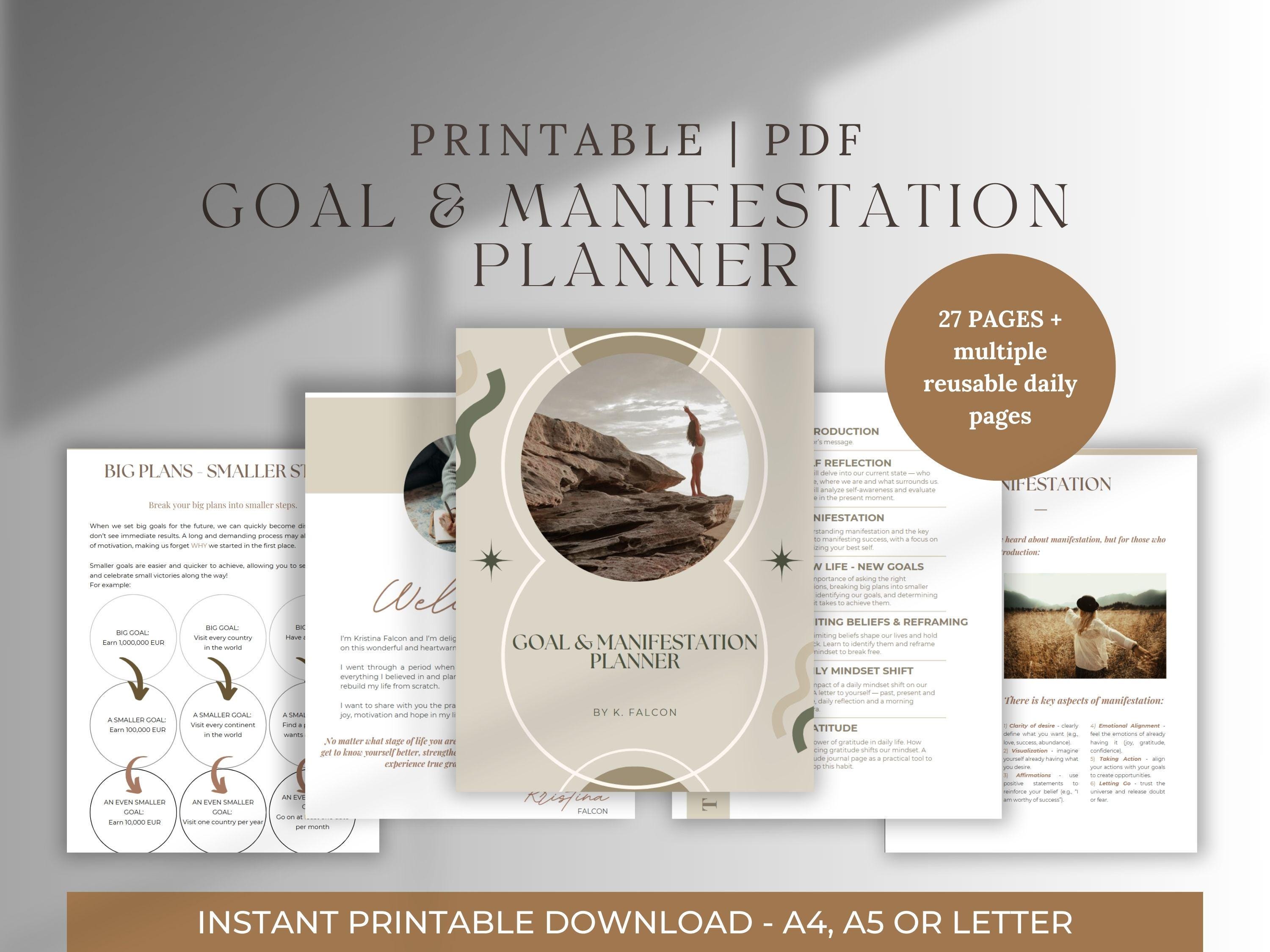Goal & Manifestation Planner – Printable Digital Journal for Personal ...