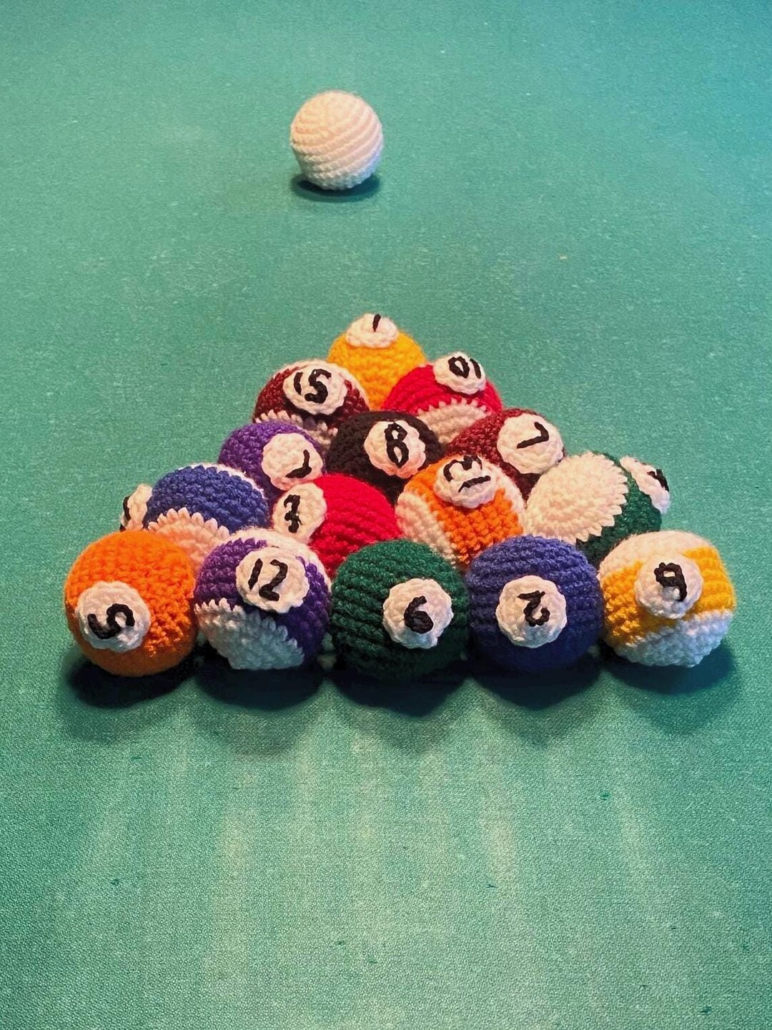 Crochet Pool Ball Set – Life-size Amigurumi Pattern ONLY | Game Room ...