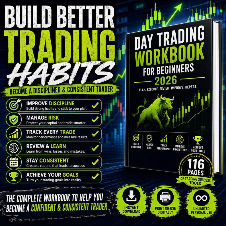Day Trading Workbook for Beginners 2026 116 Page PDF Download - Etsy