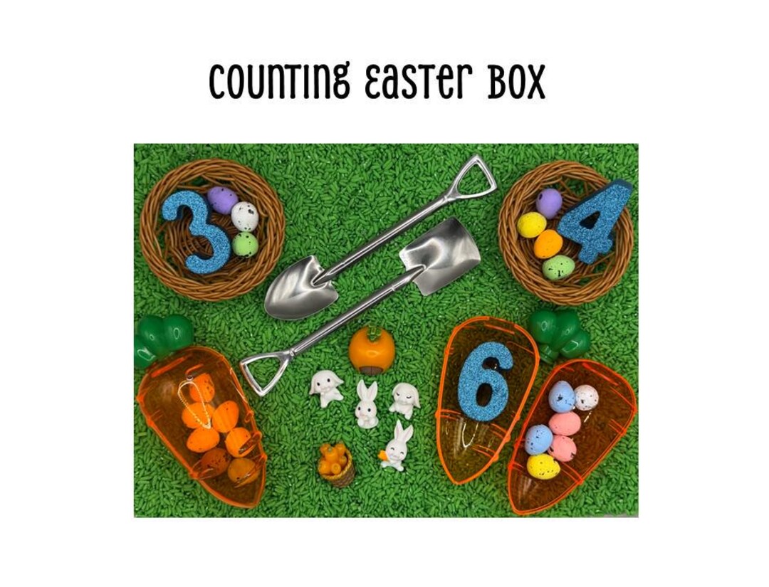 Preschool Easter Mathematical Sensory Bin With Lid; Math and Fine Motor ...
