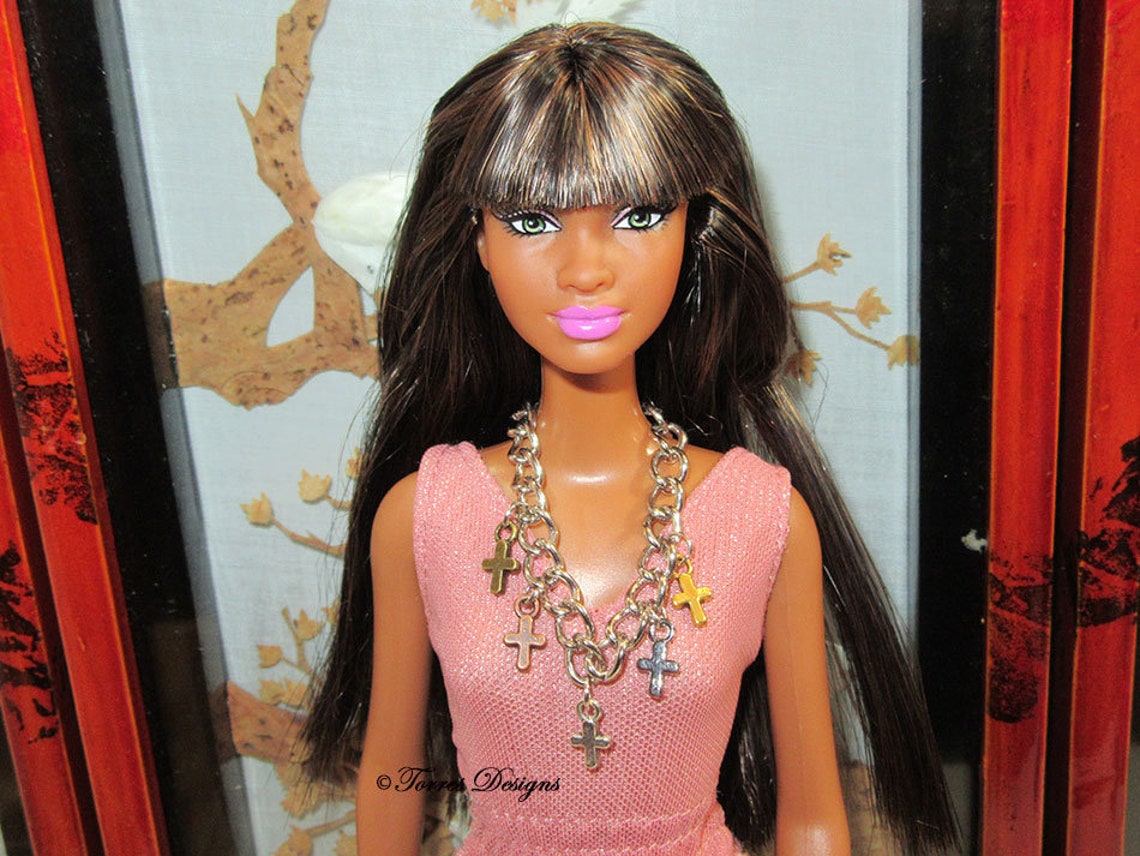 Barbie Doll Multi Crosses Pendants Silver Chain Necklace - Etsy