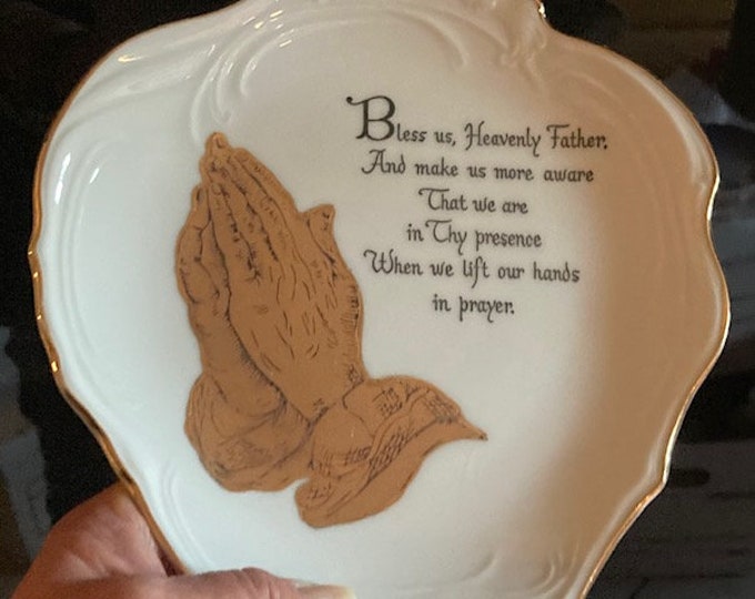 Beautiful Collectible Prayer Plate by Norcrest~gold Praying Hands ...
