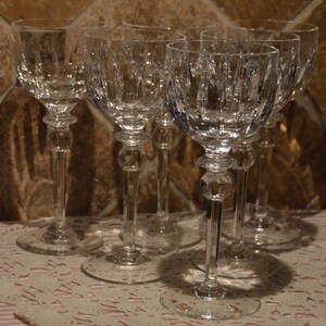 Six Beautiful Lead Crystal Wine Glasses~rogaska Gallia With Dimple ...
