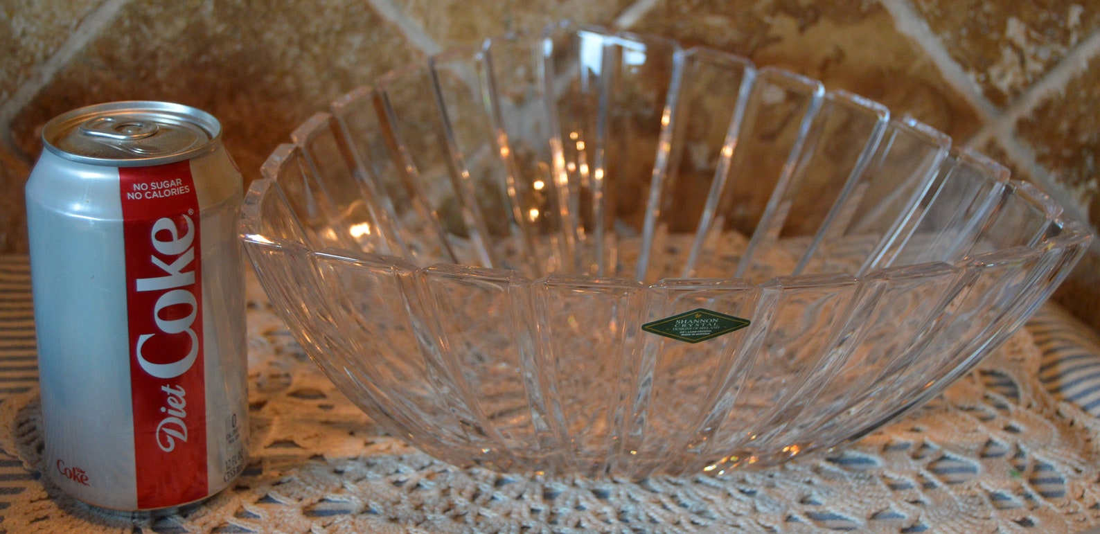 Shannon Crystal Matteo Art Deco Triangle Serving Bowl~24% Lead Crystal ...