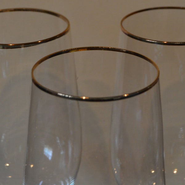 Gold Rim Drinking Glasses - Etsy