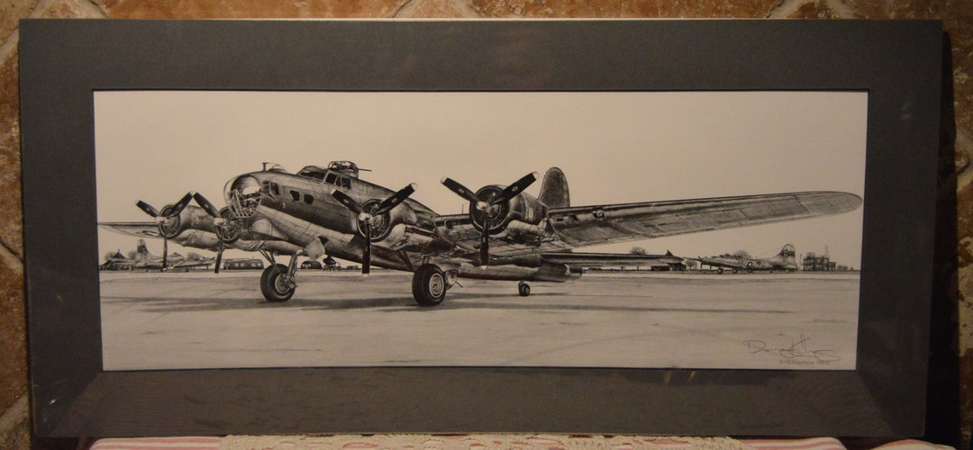 Gorgeous B-17 G Print~1995~signed by Doug Kinsley~matted~overall Size ...