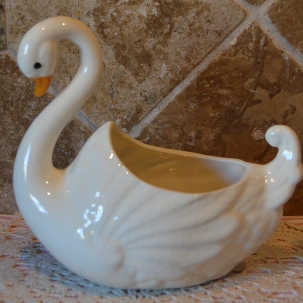 Ceramic Swan Planter - Etsy