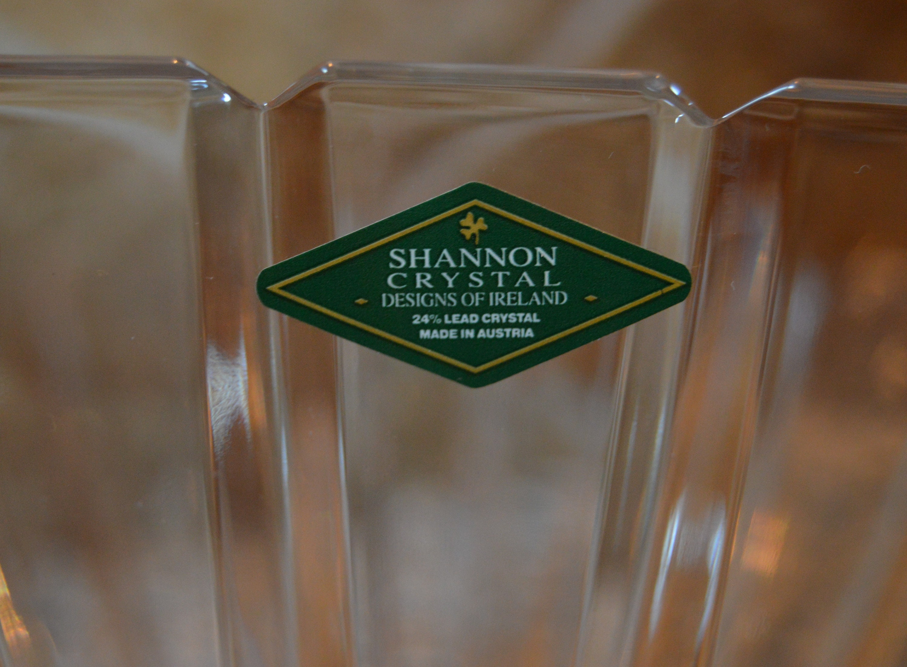 Shannon Crystal Matteo Art Deco Triangle Serving Bowl~24% Lead Crystal ...