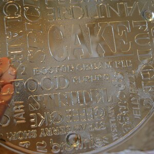 Vintage Three Footed Rimless Glass Cake Plate With All Kinds of Cakes ...