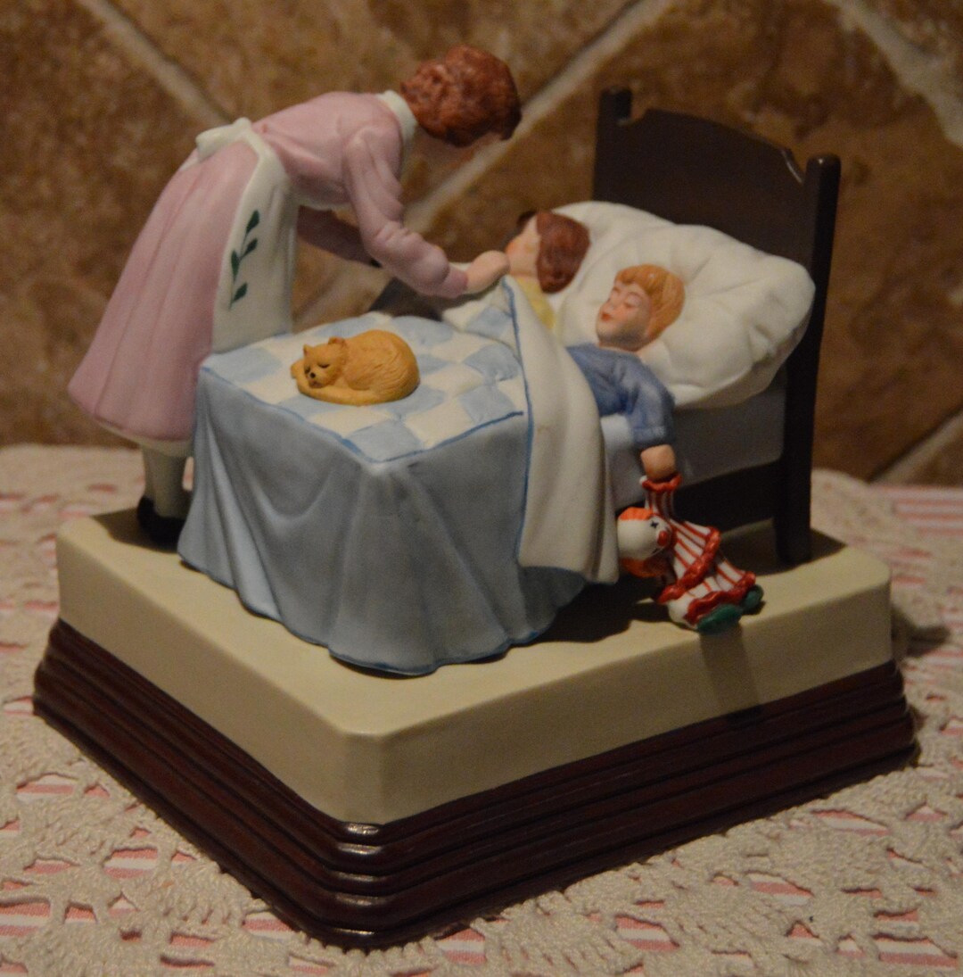 1986 Norman Rockwell Museum Music Box~mother's Little Angels~plays Hush ...