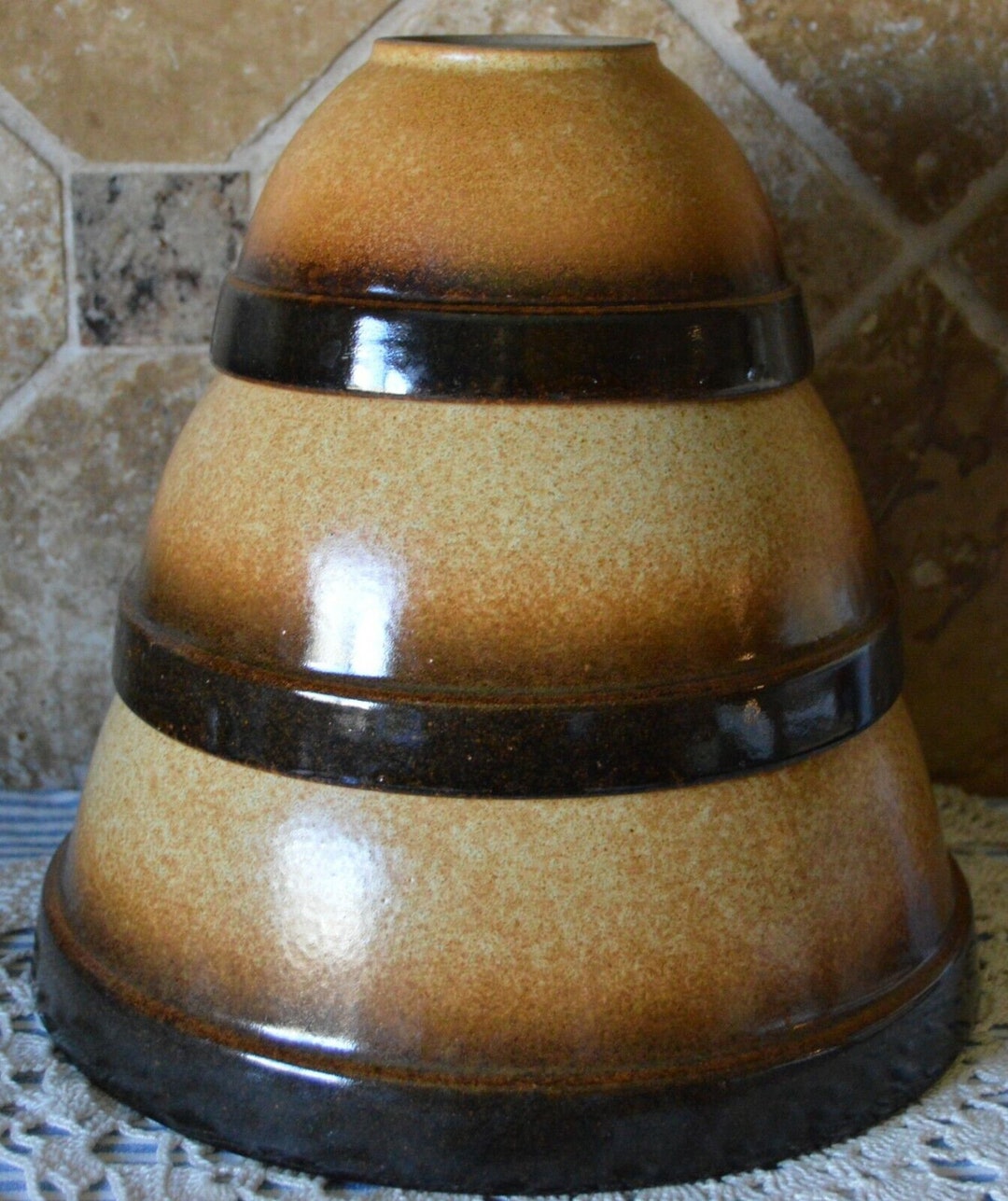 Vintage Treasure Craft Pottery Crafft Nesting Bowls~3 Pieces~browns ...
