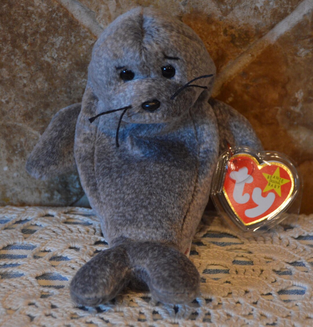 TY Beanie Baby~slippery the Seal~error Tag~1999 Tush Tag~dob January 17 ...