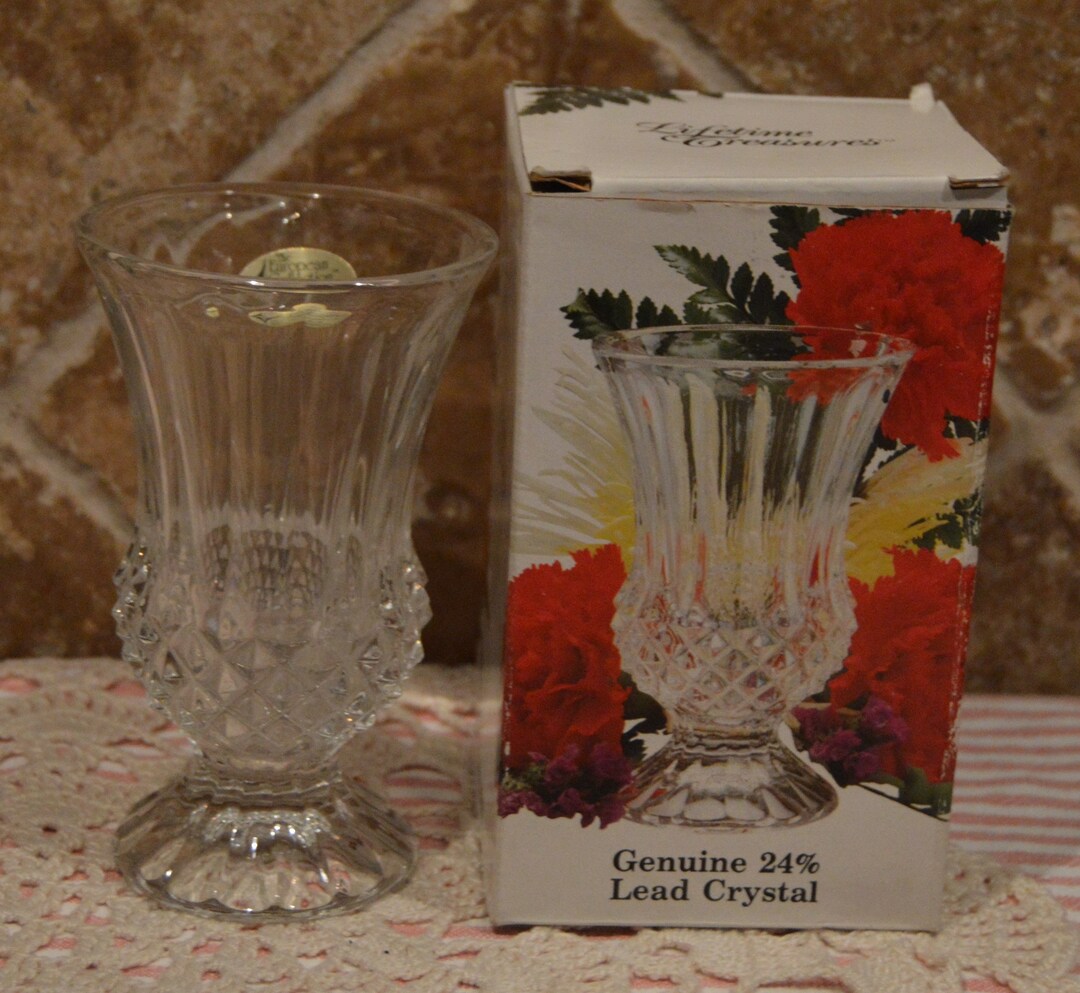The European Collection 24% Lead Crystal Small Vase~4 3/4" Tall~made in ...