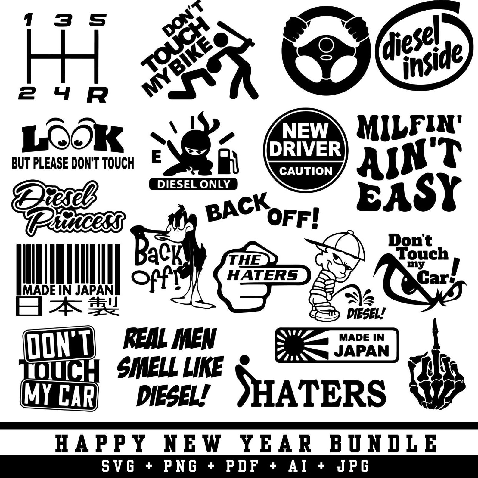 Car Stickers SVG Bundle: Auto Decals, Racing Graphics (digital Download ...