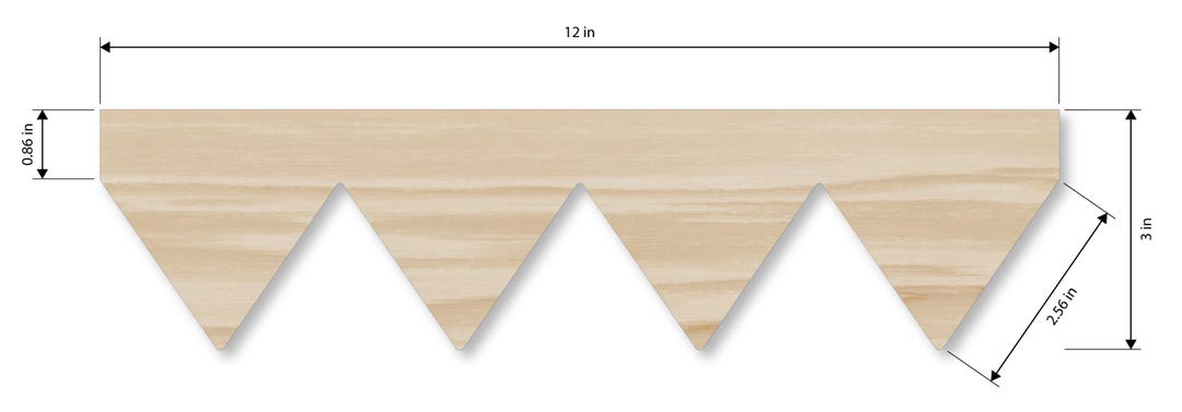 Wooden Zigzag Trim Panel - 3 Mm Thick - Seamless Triangle Shape Wooden ...