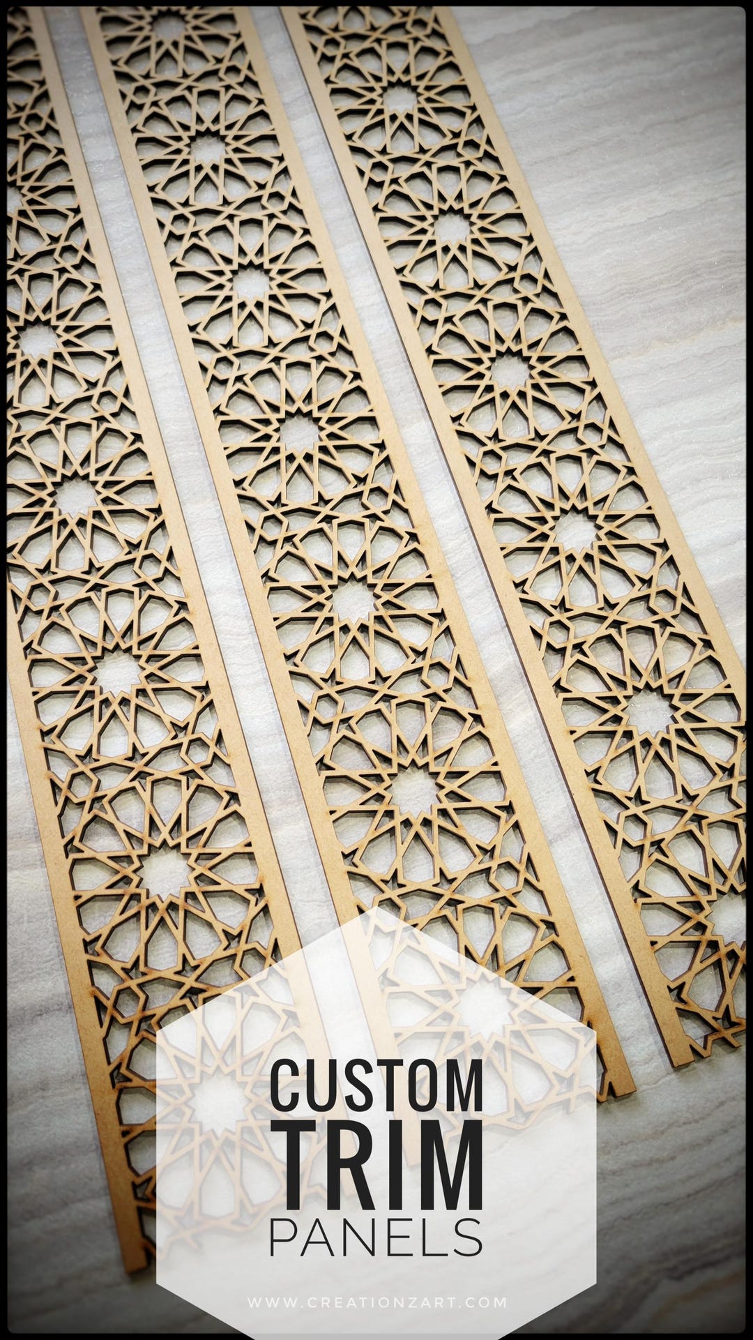 Moroccan Wall Trim Panel - Seamless Trim Wall Panels - Chair Rail ...