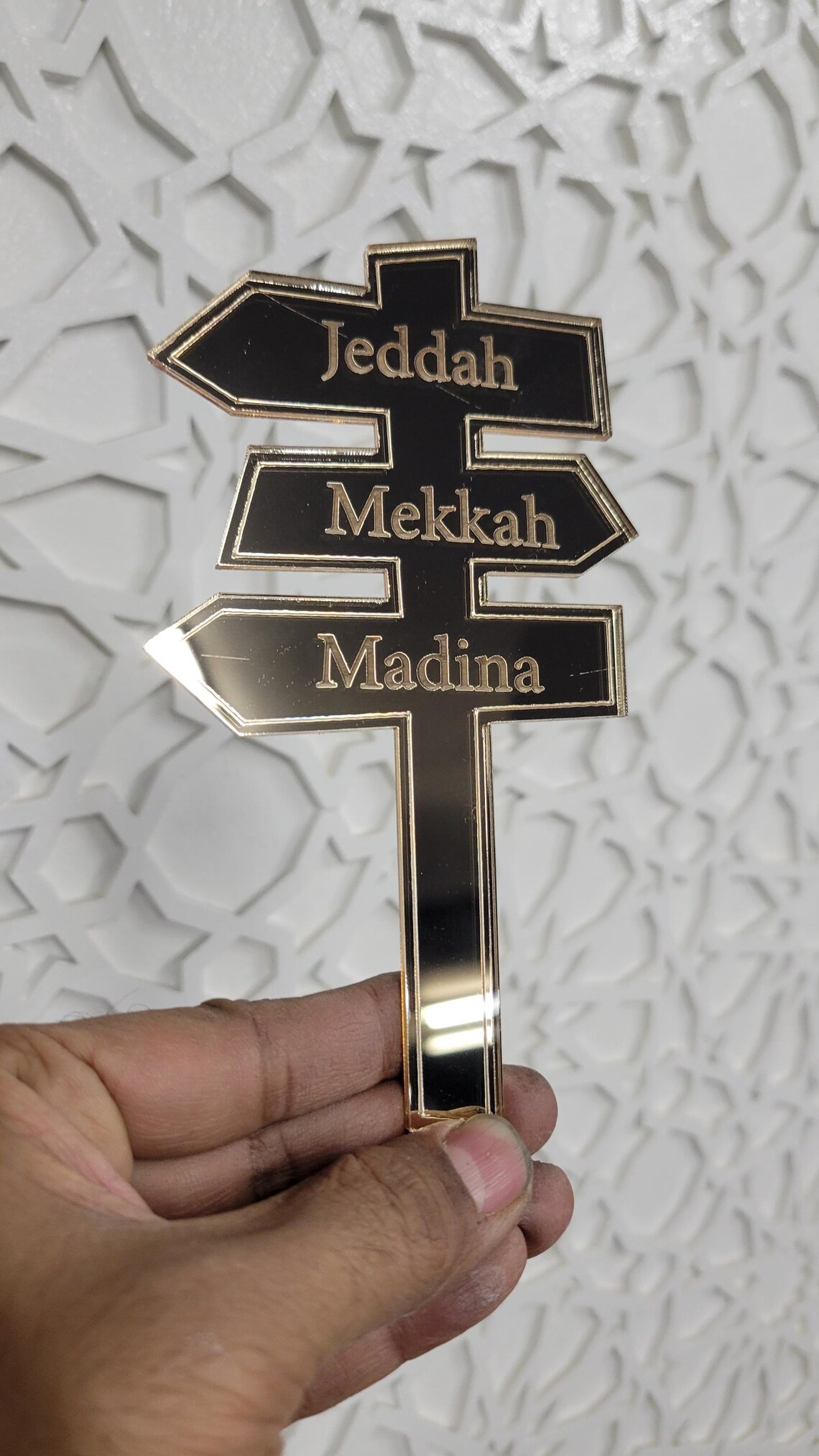 Hajj and Umrah Cake Topper - Makkah Madina Direction Sign Cake Topper ...