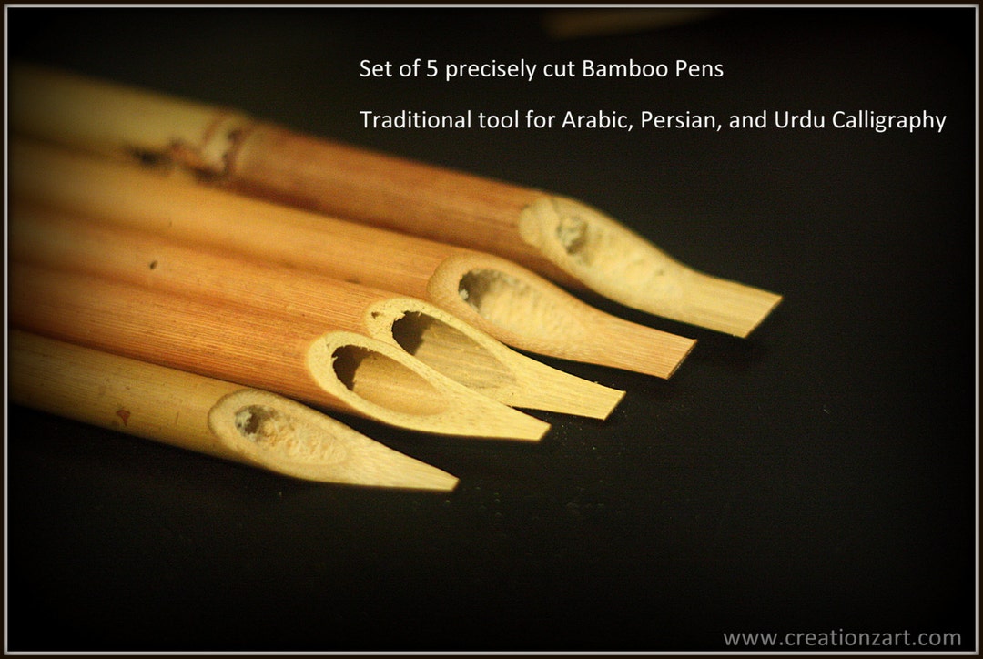 Set of 5 Bamboo Calligraphy Pens Most Basic yet Very Versatile Tool ...