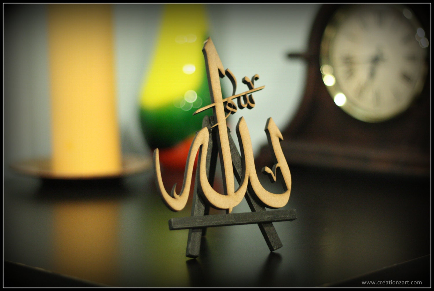 Beautiful Table Top Wood Artwork - Allah - Islamic Art - Arabic ...