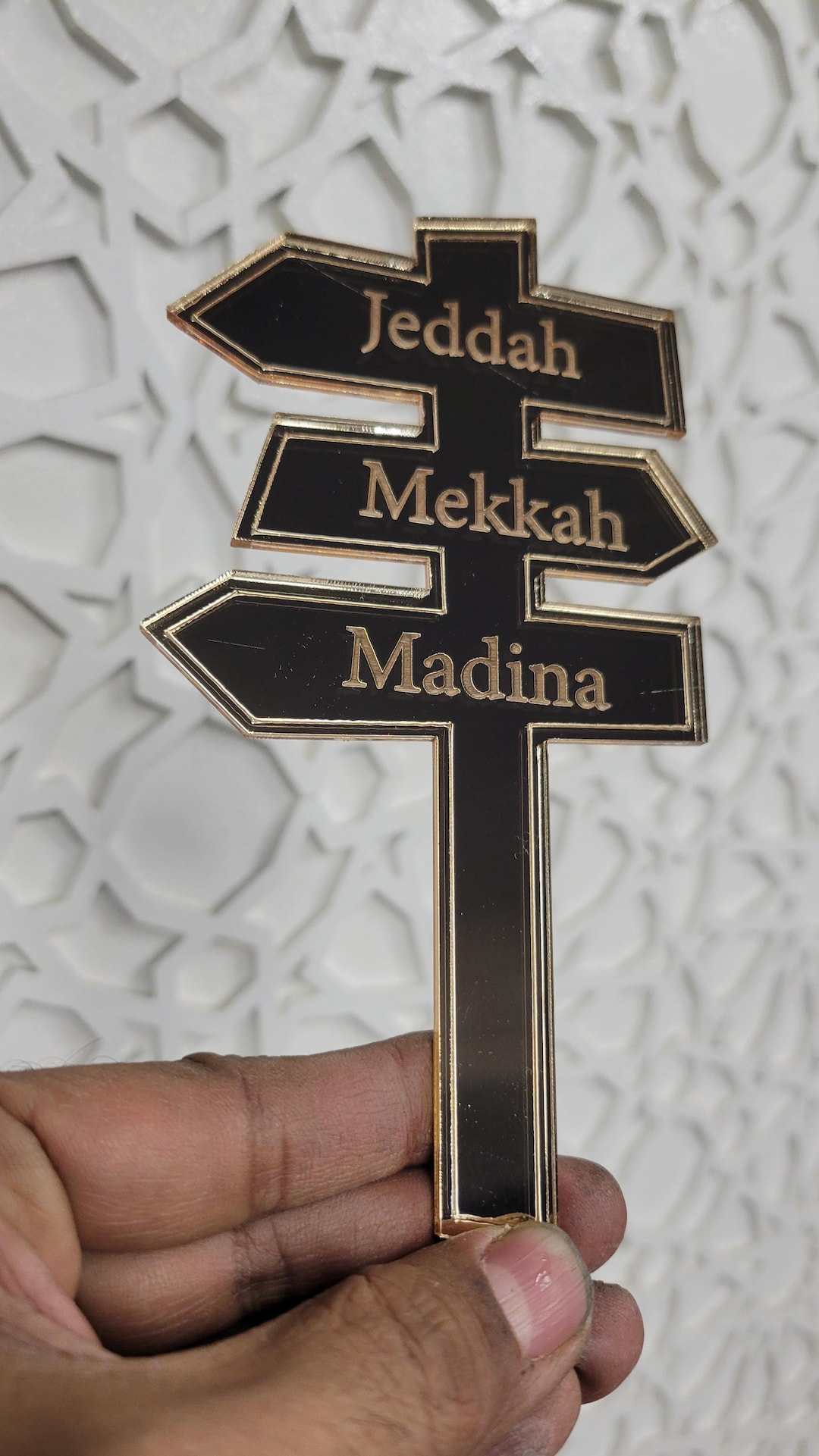 Hajj and Umrah Cake Topper - Makkah Madina Direction Sign Cake Topper ...